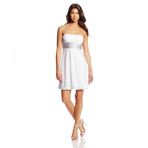 Jump | Dresses | Jump Apparel White Satin Short Junior Prom Party Dress ...
